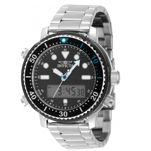 Invicta Pro Diver 46.5mm Men's Stainless Ana-Digi Dual Time Watch 48370 ...