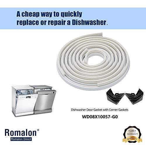 WD08X10057 Dishwasher Door Gasket with WD8X227 & WD8X228 Corner Gaskets ...