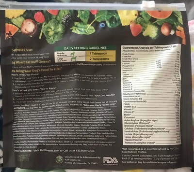 Ruff Greens Vitamin & Mineral Supplement, Nutritional Support for Dogs ...