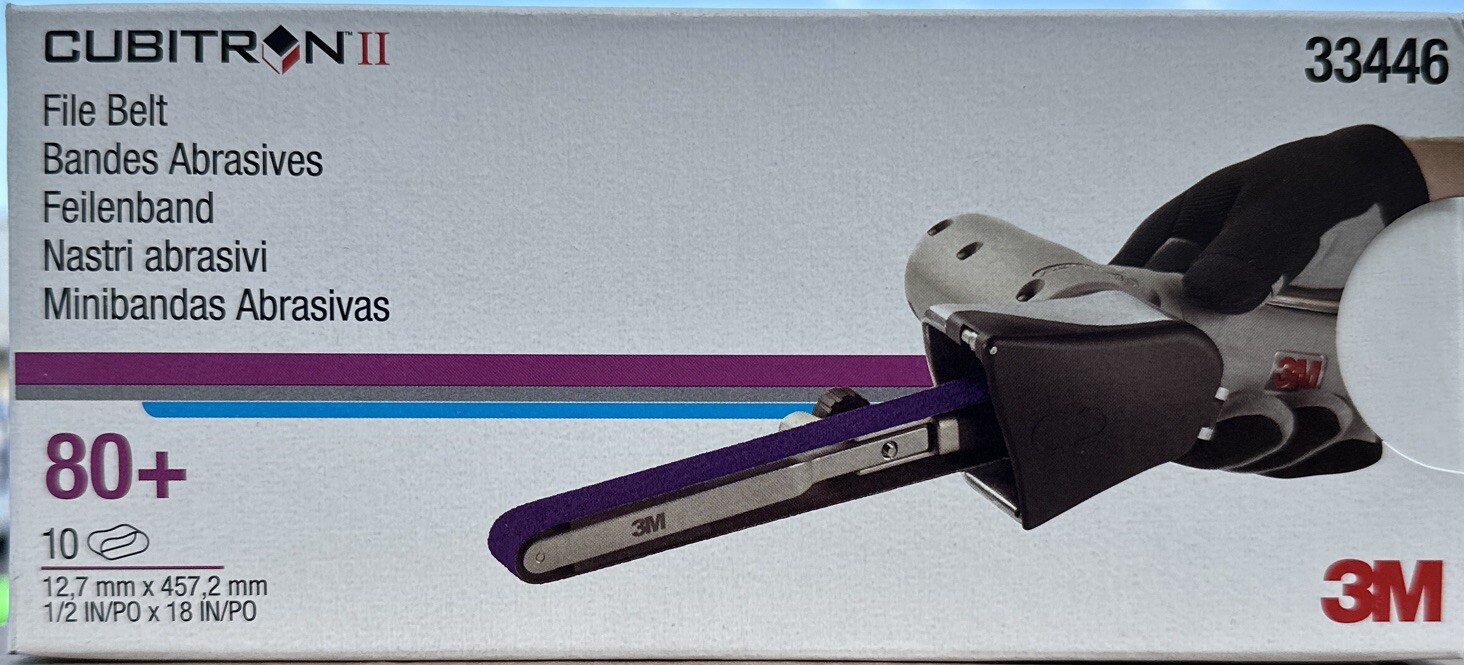 3M Cubitron II 33446 File Belts, 1/2 in W x 18 in L, 80 Grit, Purple ...