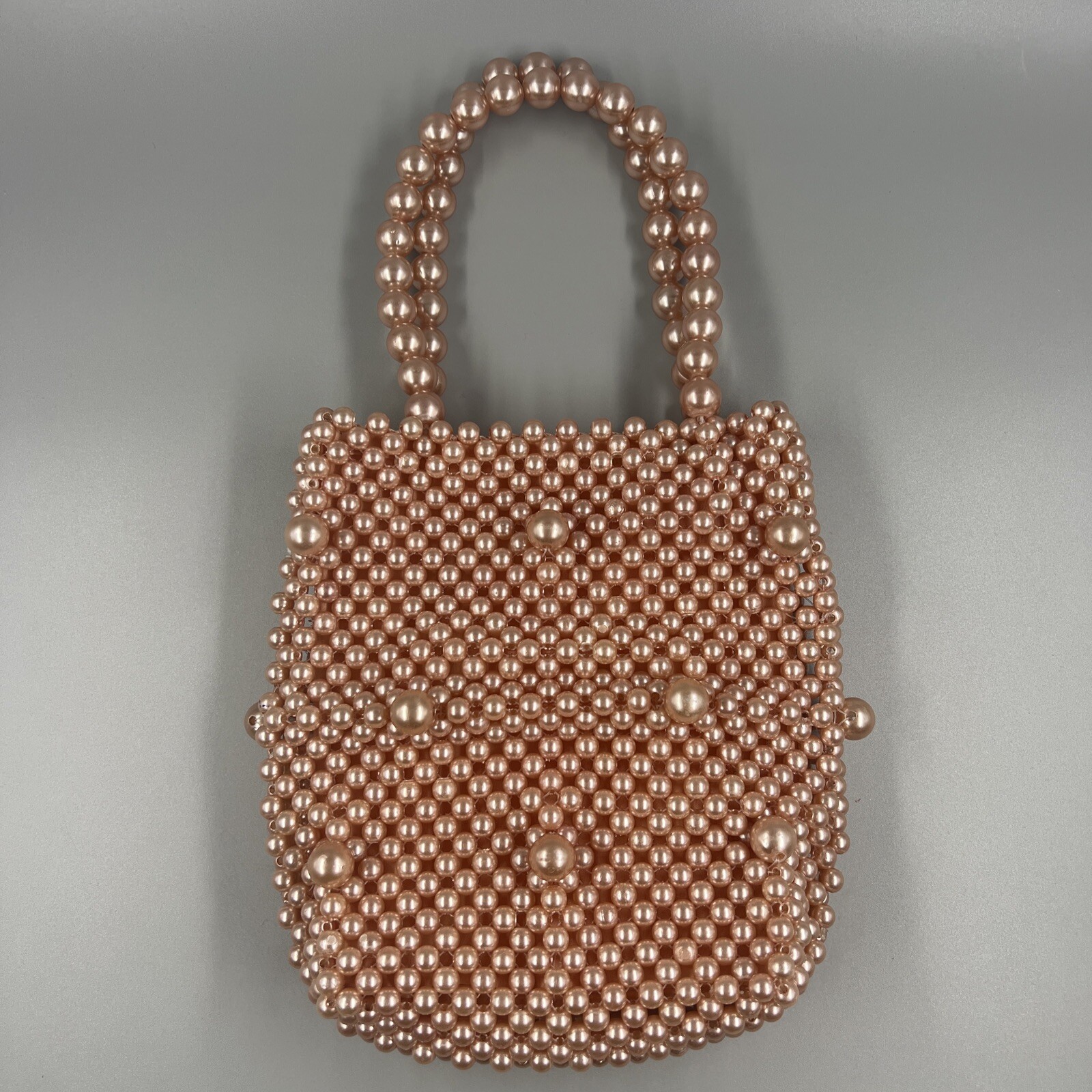 Lisa Parcell Mini Beaded Top Handle Bag Pink Dust Color Cute! MSRP$119 ...