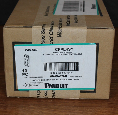 Panduit - CFPL4SY - Four Position Stainless Steel Faceplate w/ Labels ...