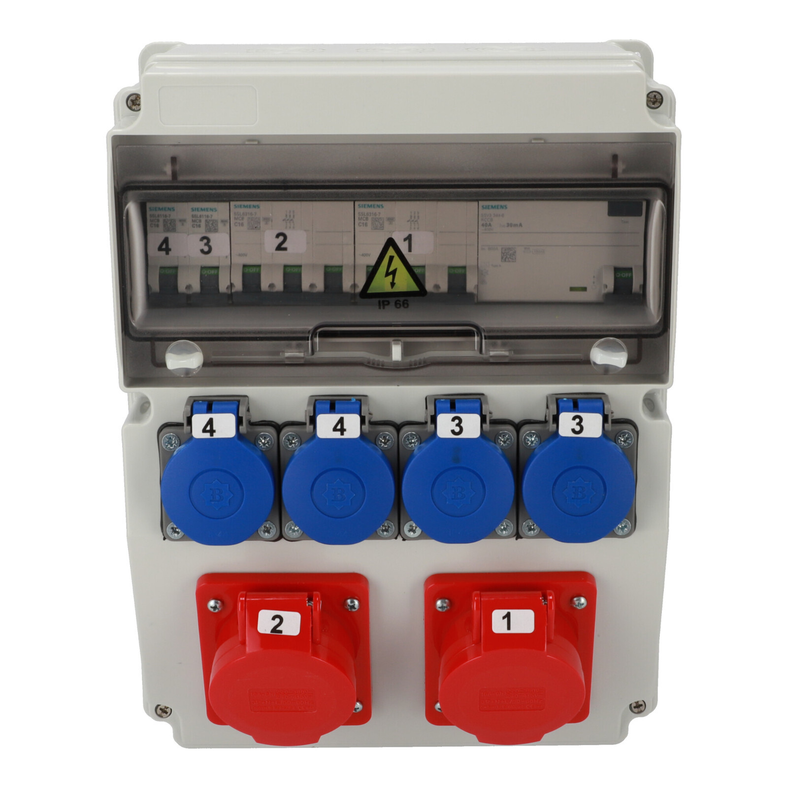 Baustromverteiler Wandverteiler Komplett CEE 16A 32A mit LS FI Typ A ...