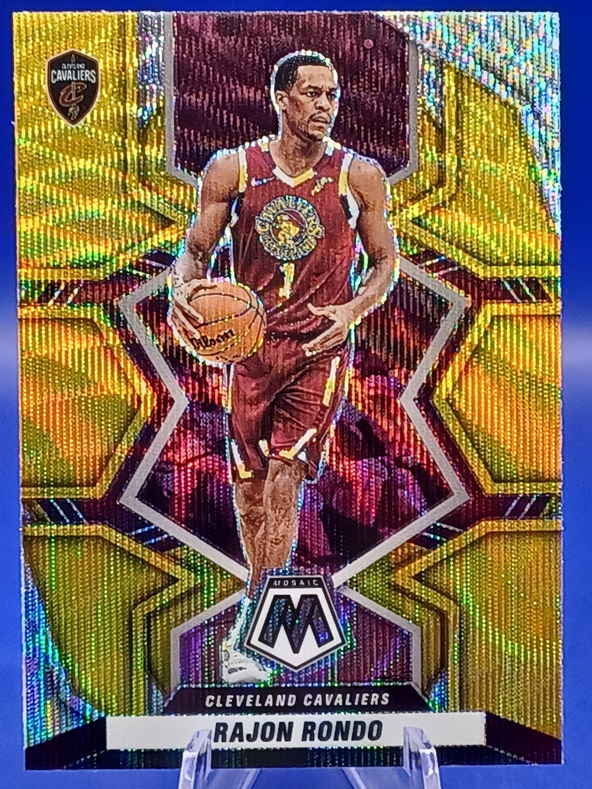 2021-22 Panini Mosaic Rajon Rondo Gold Wave Prizm #74 SP | eBay