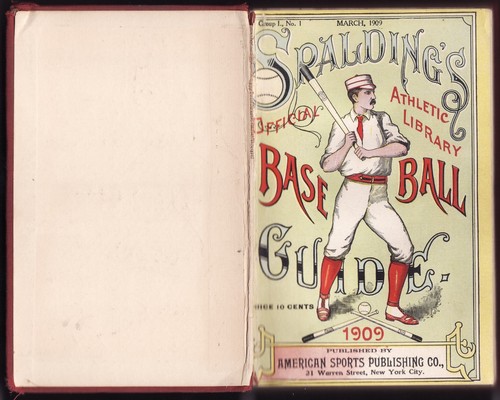 RARE 1909 SPALDING OFFICIAL BASEBALL GUIDE HARD COVER ATHLETIC LIBRARY ...