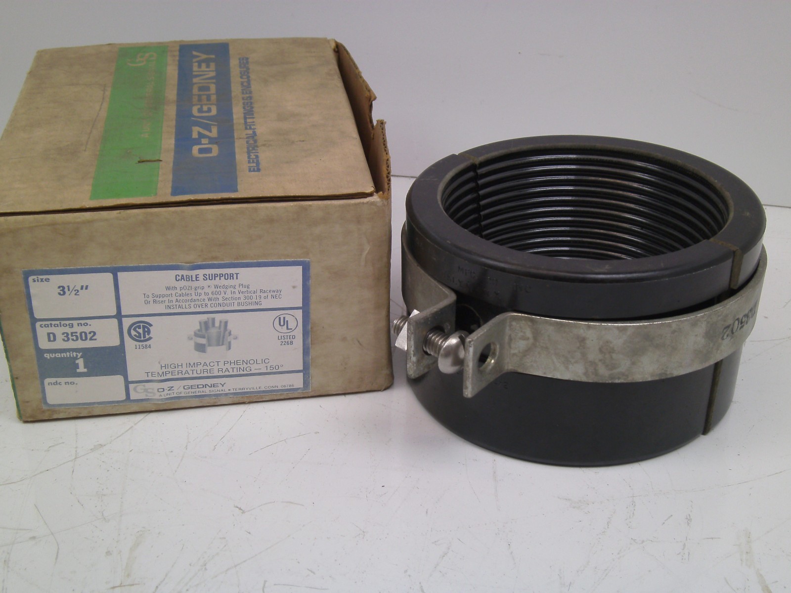 NEW NO INSIDE! O-Z GEDNEY D-3502 D3502 CABLE SUPPORT BODY 600V 3-1/2 ...
