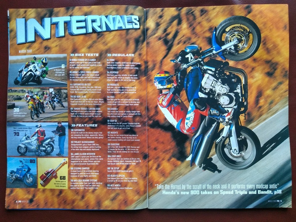 PERFORMANCE BIKES Magazine - MAR 2002 - SP2 - TRX850 - SUPERMOTO - LAVERDA - | eBay UK