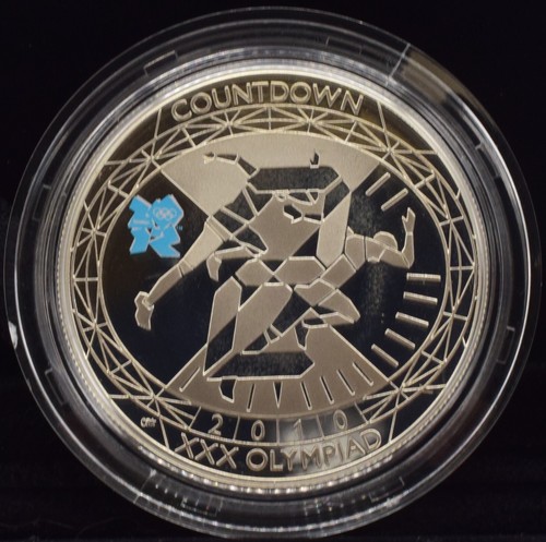 Silver Proof Coin £5 2010 Countdown to the London Olympics NO:2 BOX ...