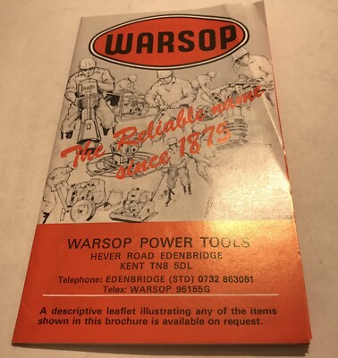 WARSOP Power Tools Original 1980s Pumps, Saws etc Original 1980s Sales ...