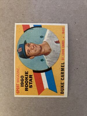 1960 Topps Baseball Duke Carmel St Louis Cardinals Rookie Star Card ...
