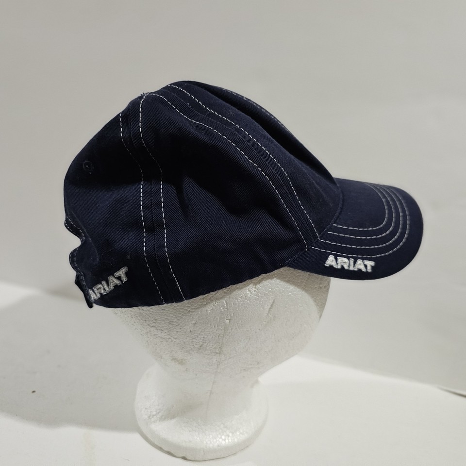 Ariat Hat Cap- Adult One Size Fits Most- Dark Navy Blue W/Gray White ...