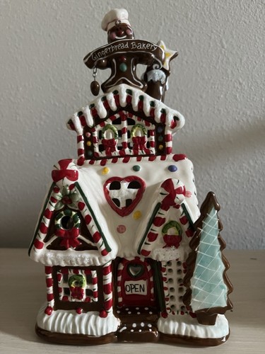 Gingerbread Bakery Christmas Candle House Tealight Blue Sky Goldminc | eBay