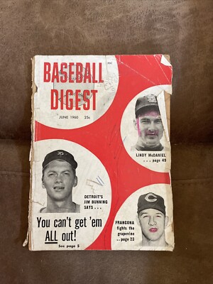 1960 June BASEBALL DIGEST Magazine Lindy McDaniel / Jim Bunning ...