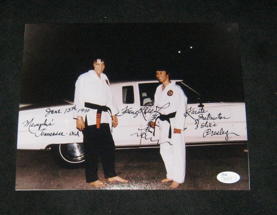 Originl KANG RHEE SIGNED PHOTO OF ELVIS PRESLEY GIVING HIM CADILLAC ...
