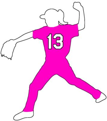 Softball Girl Fielder 1 Vinyl Window Decal Sticker Choose Number 76-99 ...