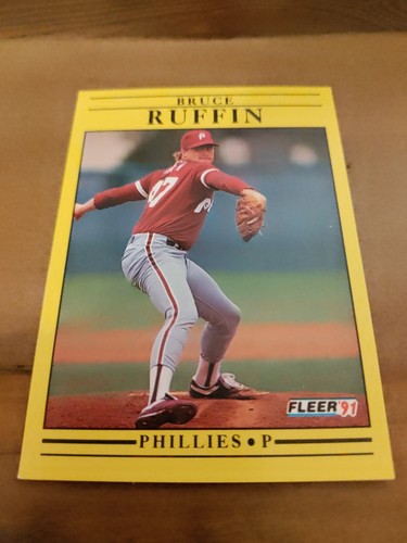 1991 Fleer Baseball Card Bruce Ruffin Pitcher Phillies #411 | eBay