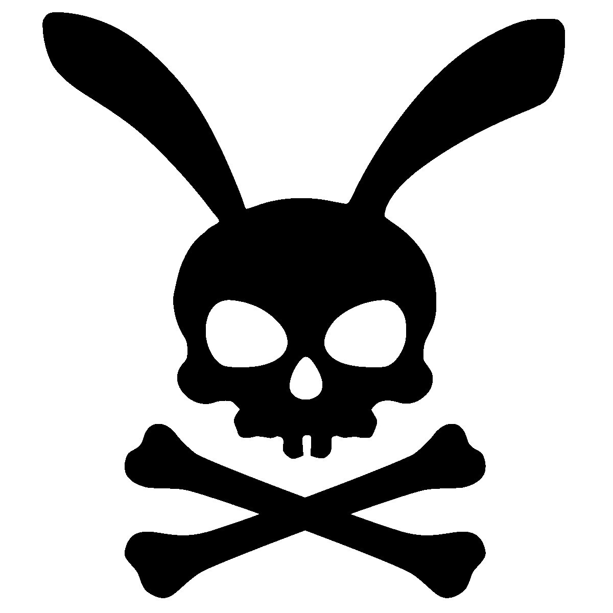 Bunny Skull and Crossbones Decal, Evil Rabbit Silhouette Sticker- Vinyl ...