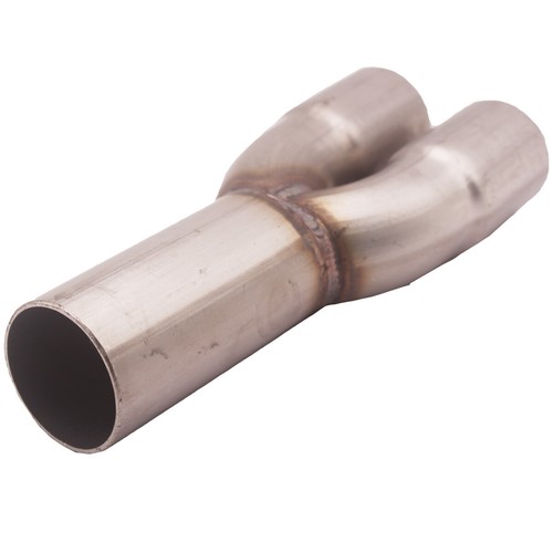 2-1 T304 Steel Exhaust Merge Collector Dual 1.5" ID Inlet Single 1.75 ...