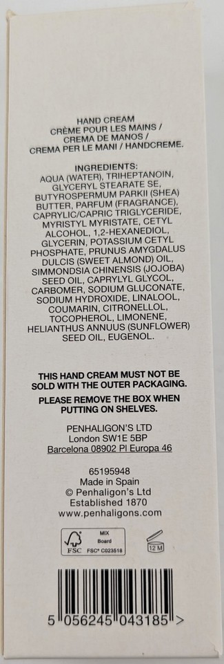Penhaligon's Halfeti Hand Cream 2.5fl.oz./75ml | eBay