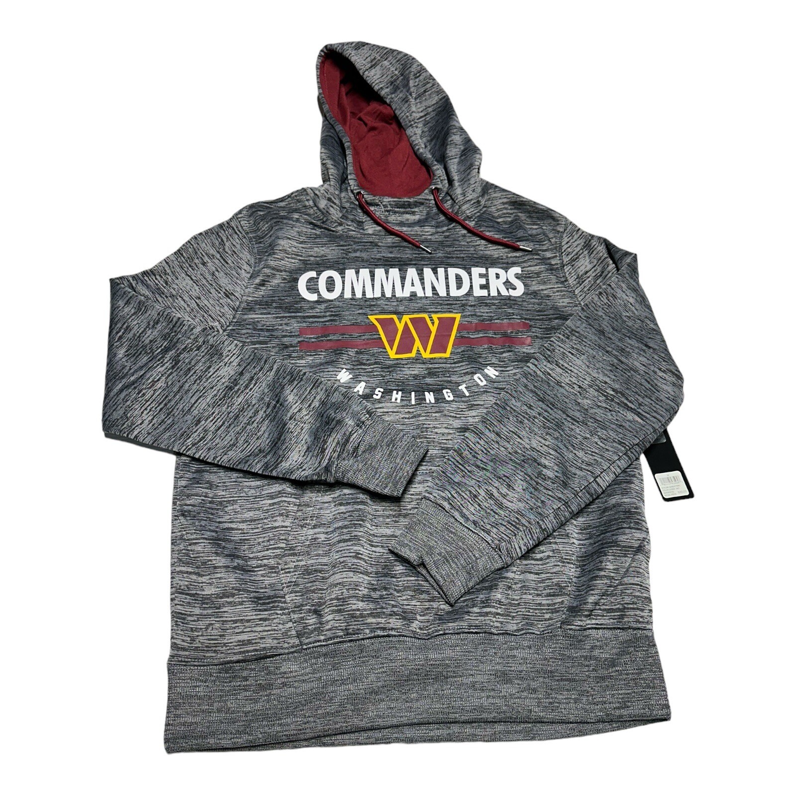 NWT Men's NFL Team Apparel Washington Commanders Gray Hoodie Sweatshirt ...