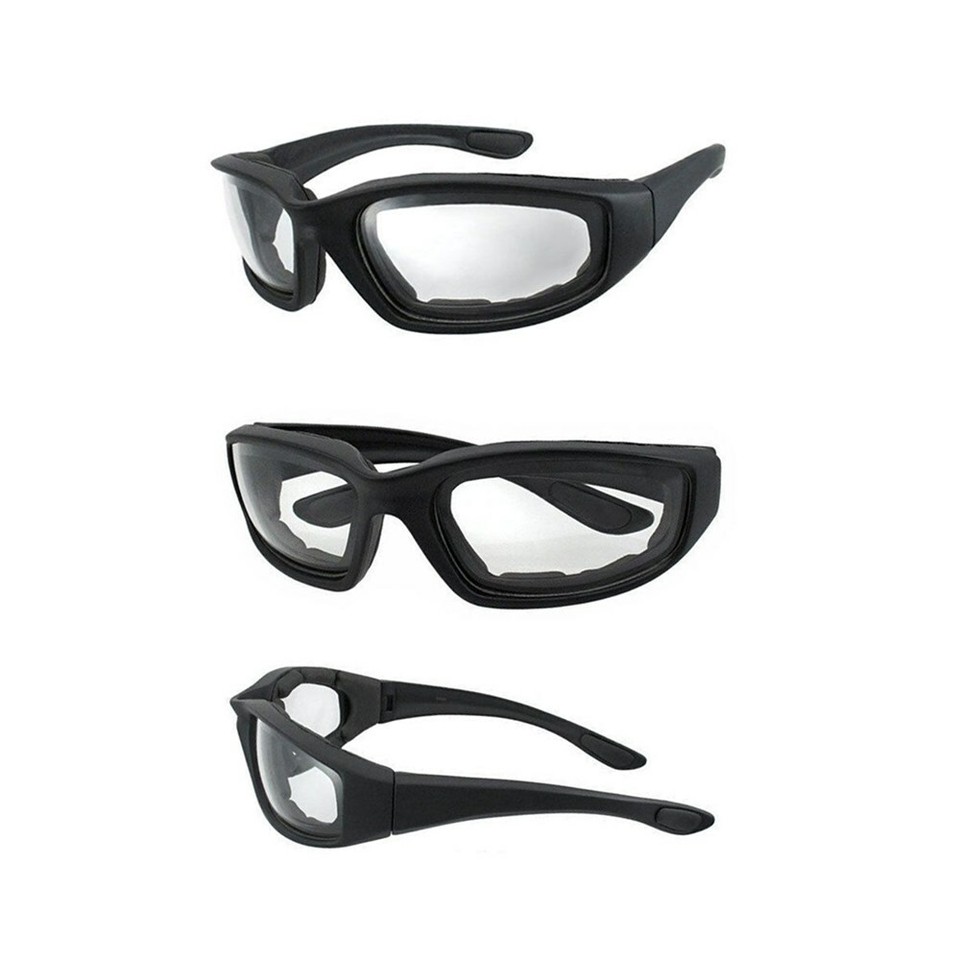 3 Color Motorcycle Riding Glasses Goggles Wind Resistant Grey Clear ...
