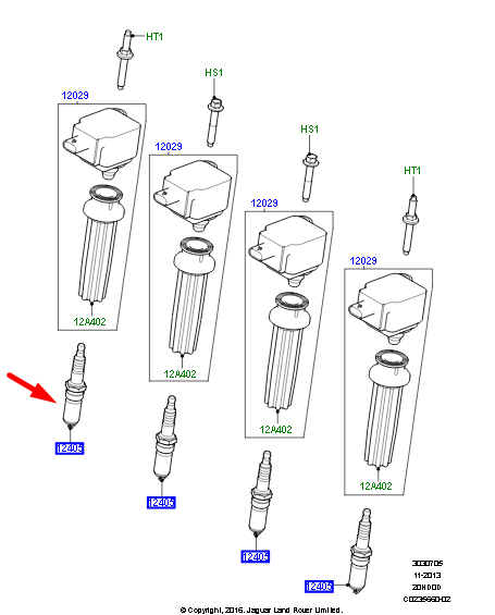 LAND ROVER DISCOVERY SPORT L505 Bougie d'allumage LR123892 NOUVEAU | eBay