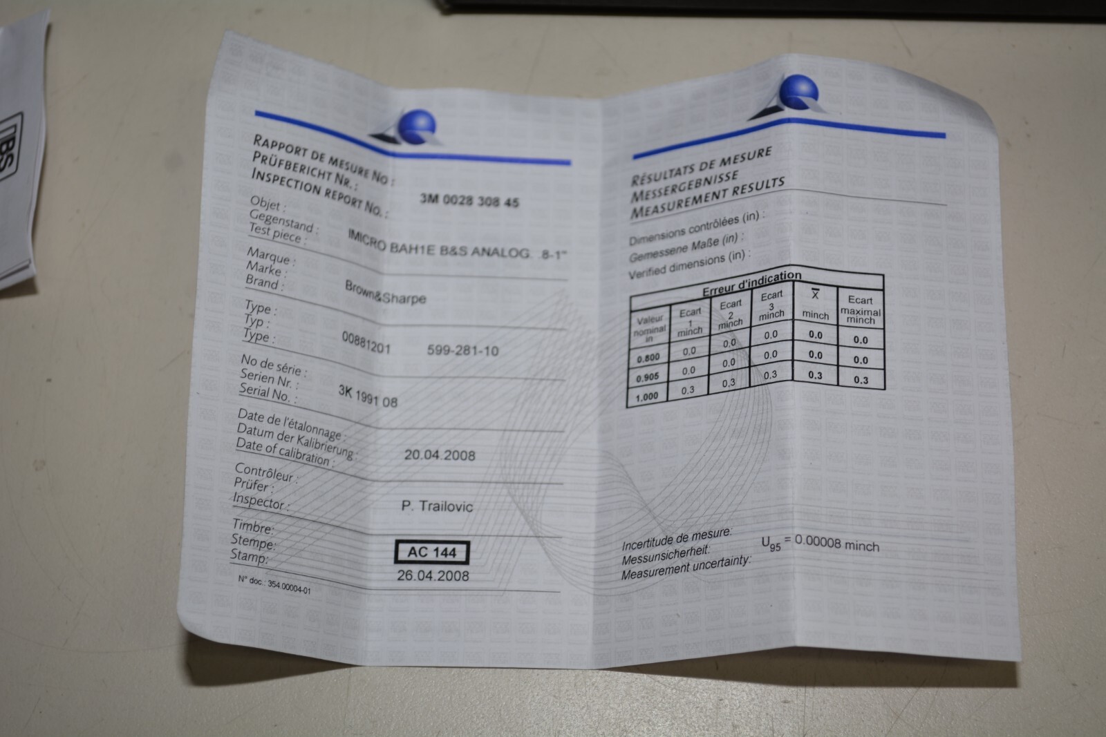 Tesa Brown & Sharpe 599-281-10 Mechanical 3-Point Inside Micrometer # ...
