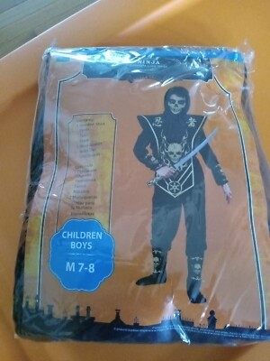 NEW with tags Skull Lord Ninja 🥷Costume Boys Size M 7-8 | eBay