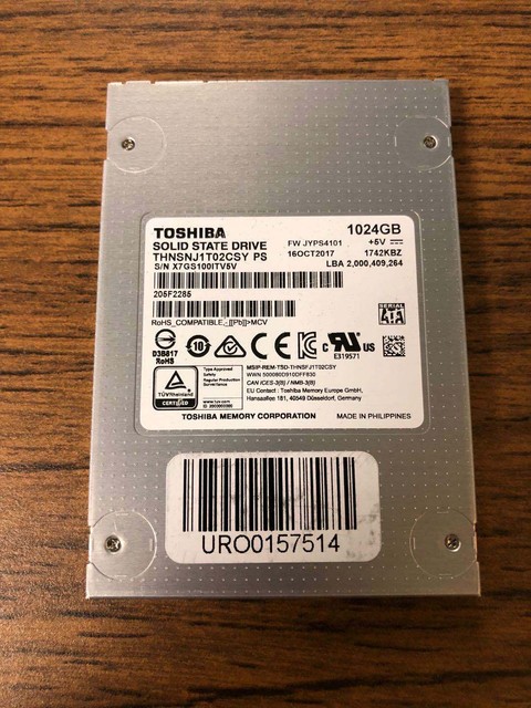 Toshiba 1tb SSD Solid State Drive THNSNJ1T02CSY Internal 2.5" 1024gb ...