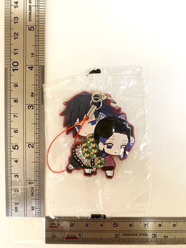 Tomioka Giyu Kocho Shinobu Demon Slayer Rubber Keychain Unopened Bandai ...