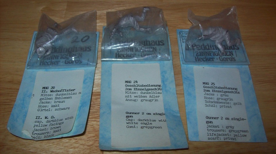 54mm 1/32 METAL 6 PEDDINGHAUS HECKER GOROS GERMAN WW2 U-BOAT SUBMARINE ...