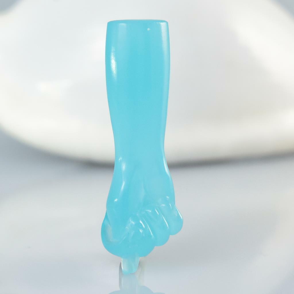 Blue Chalcedony Mano Fico Figa Gesture Carving for Protective Amulet 5. ...