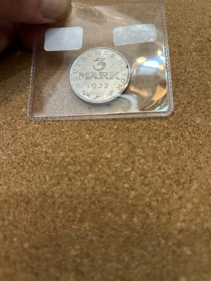1922 3 MARK COIN - UNCIRCULATED ALUMINUM 103 YEAR OLD COIN - | eBay