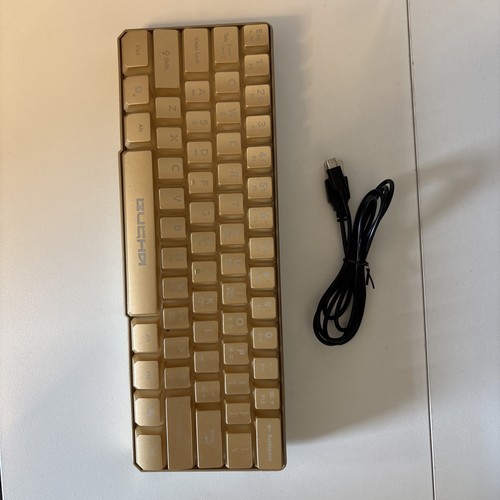 Bugha Limited Edition Gold LED Gaming 60% Keyboard | eBay