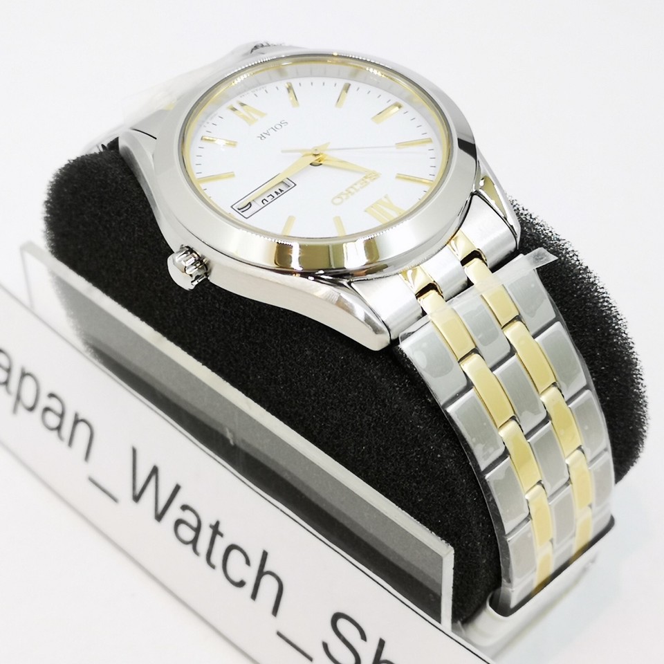 SEIKO SPIRIT SBPX085 White Solar Sapphireglass Men's Watch New in Box ...