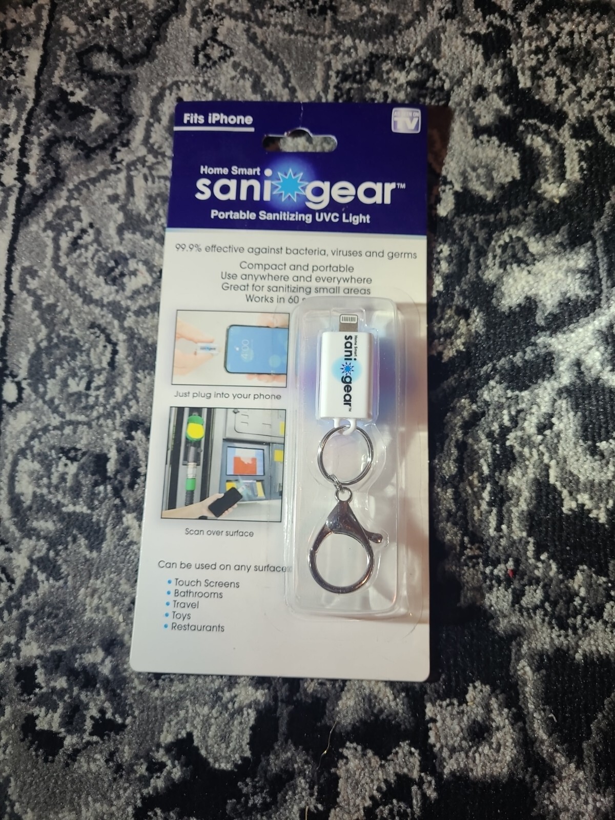 Home Smart Sani Gear Portable Sanitizing UVC Light " For IPhone" NEW ...