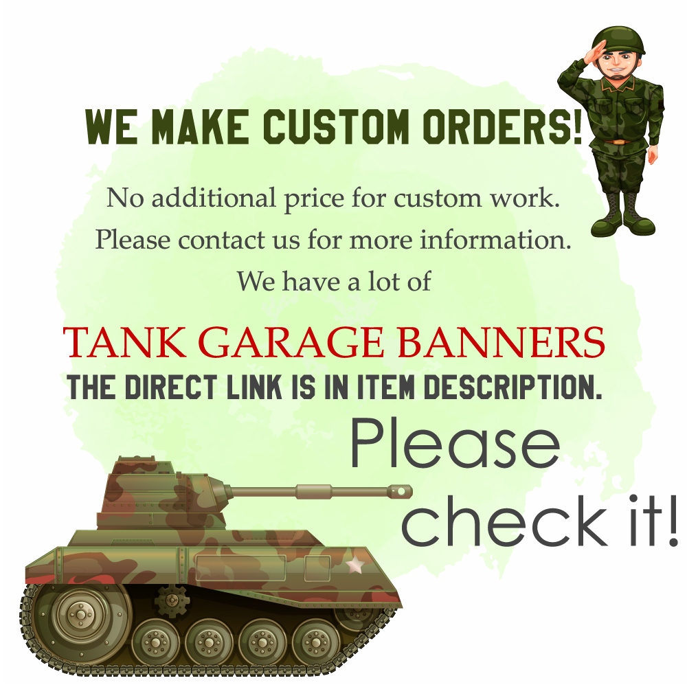 Military Tank Mural for Garage Door Cover 3d Effect Print Banner ...