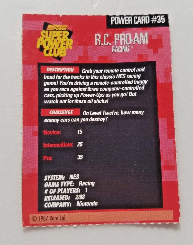 Nintendo Power - Super Power Club Cards - You Pick (from drop-down ...