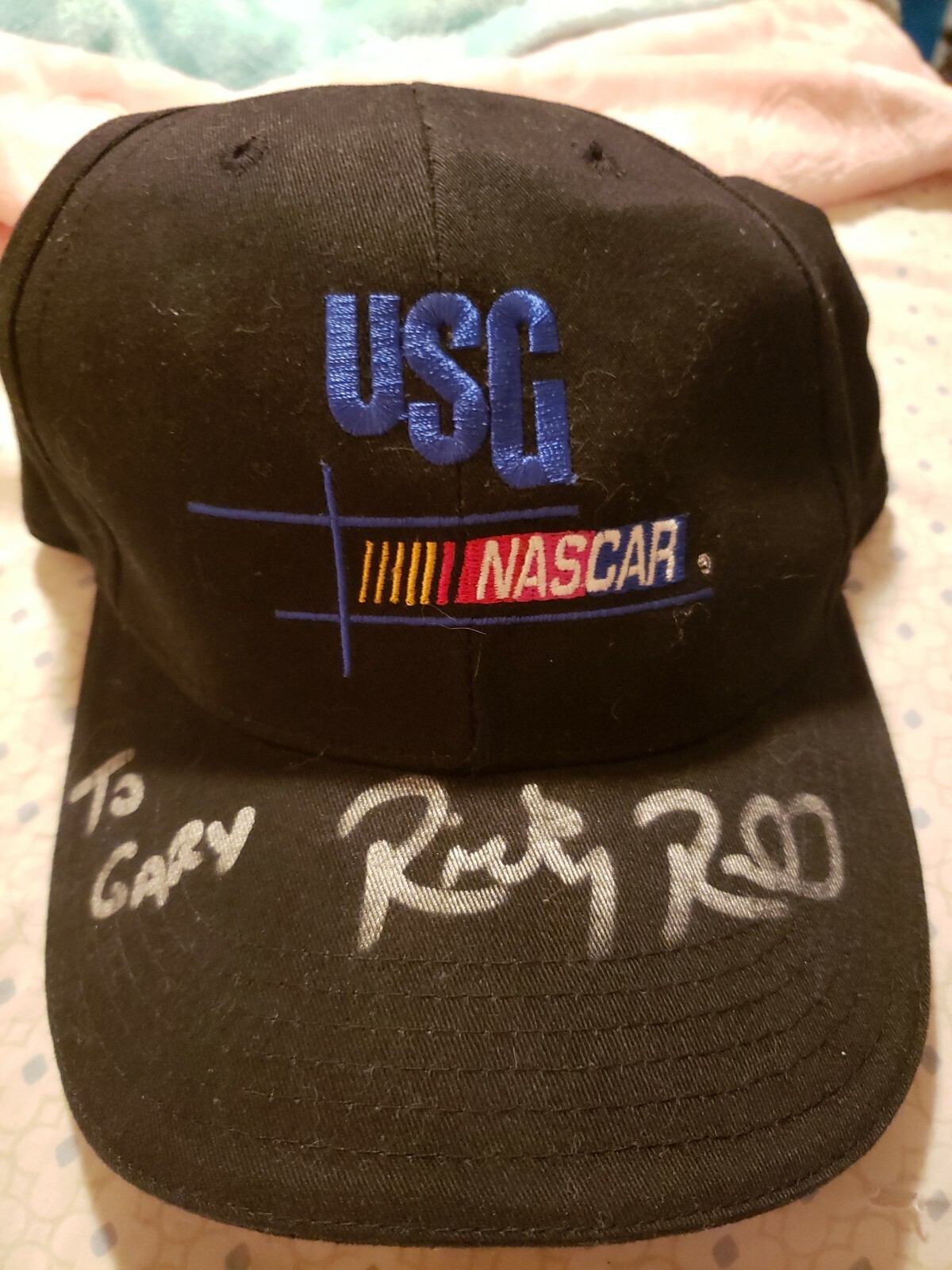 VTG USG NASCAR Hat BLACK BASEBALL CAP LID Auto Racing RICKY RUDD ...