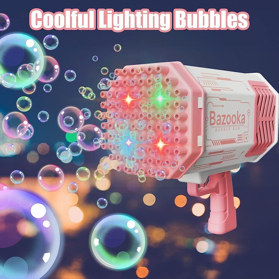 88Hole Magic Rocket Launcher Pink Bubble Gun Bubble Bazooka Bubble ...