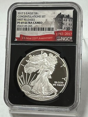 2017-S 1 oz American Silver Eagle $1 Proof Coin NGC PF69 ...