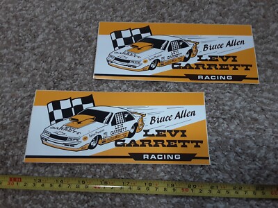 Pair Vintage NHRA Pro Stock Levi Garrett Bruce Allen Racing Decals ...