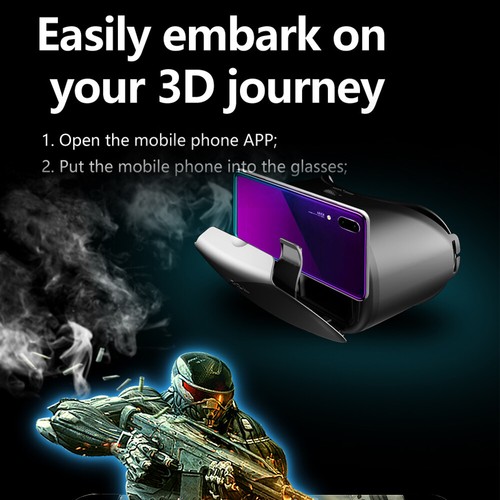 Virtual Reality VR Headset 3D Glasses Goggles for iPhone Samsung ...