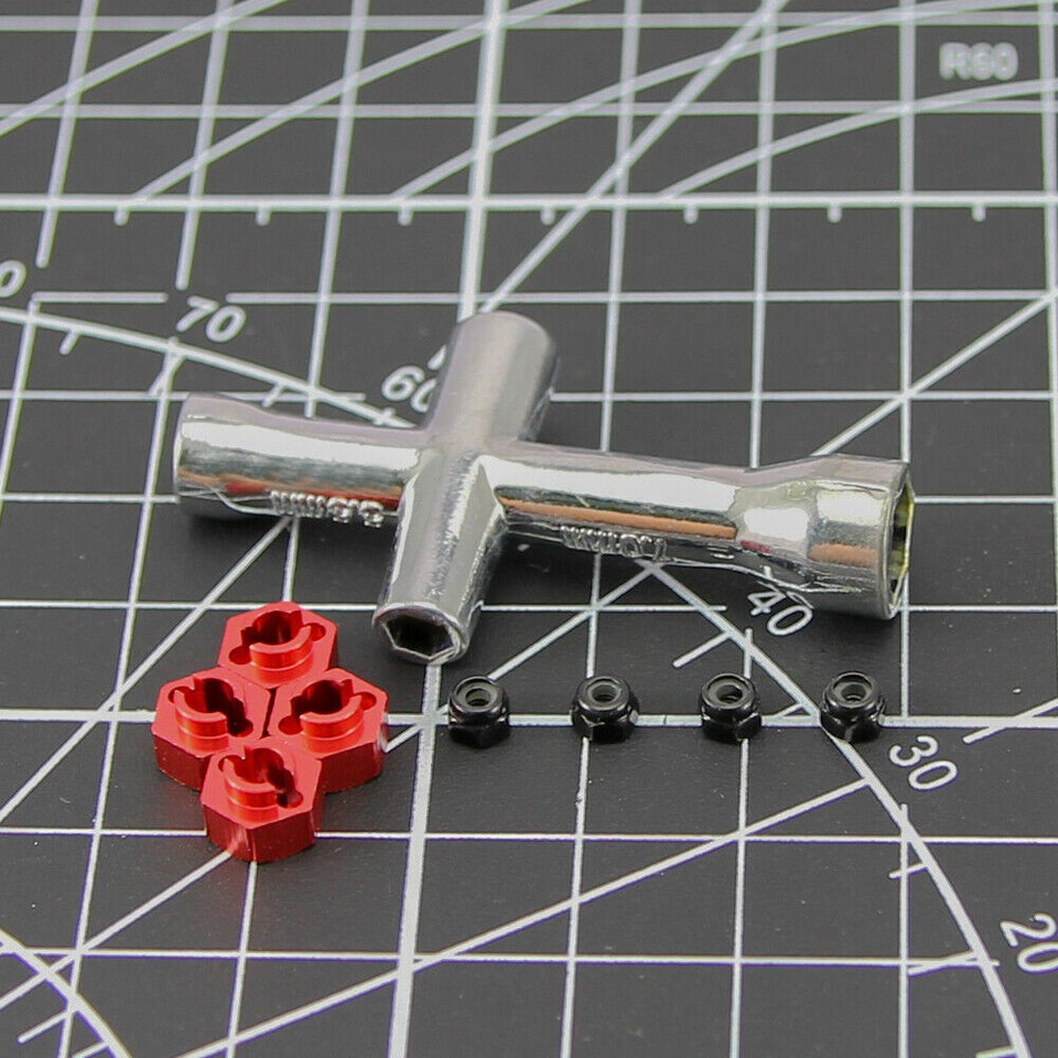 RCAWD M7 wheel hex hub adaptor M2 lock nut pins cross wrench for Axial ...