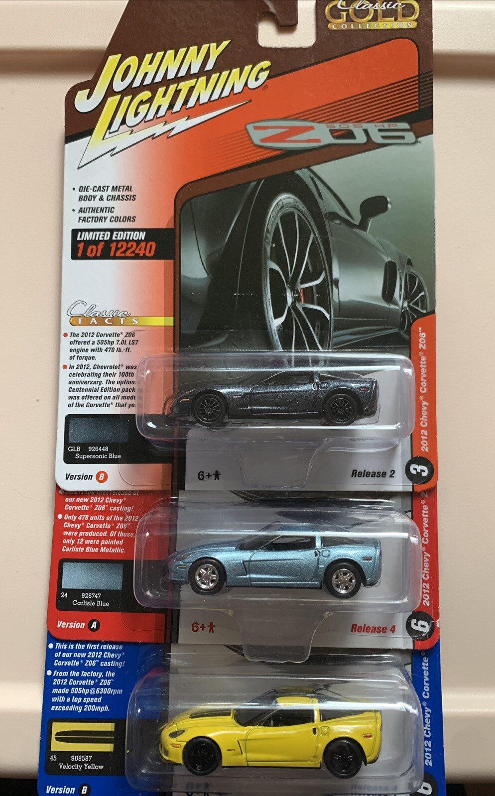 Johnny Lightning Classic Gold Collection 2012 Chevy Corvette Z06 LOT OF ...