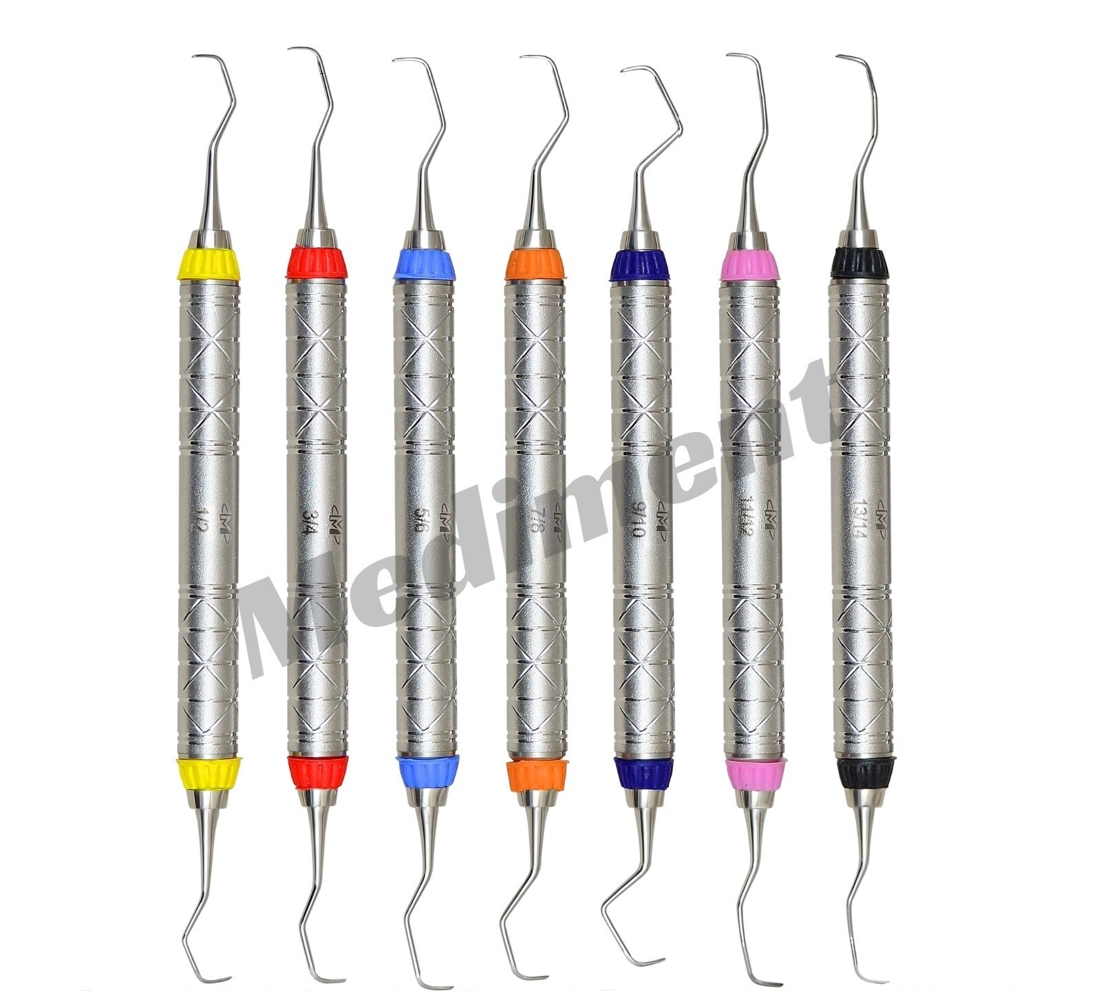 7 Pcs Dental Periodontal Gracey Curettes Surgical Hollow Handle Probe ...
