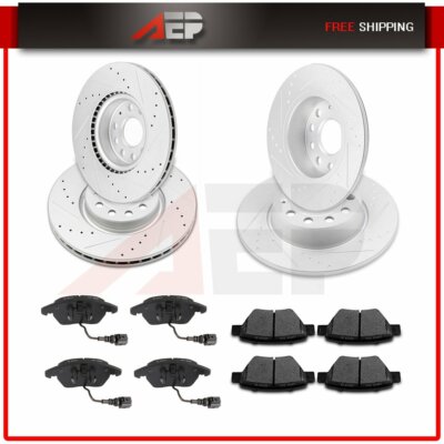 Fit For Volkswagen Jetta Front Rear Brake Disc Rotors And Ceramic Pads ...