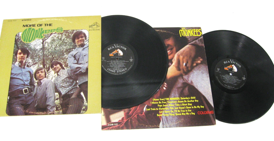 LOT OF 17 LP RECORDS POP ROCK EASY MONKEES BEACH BOYS ASSORTED MONO ...