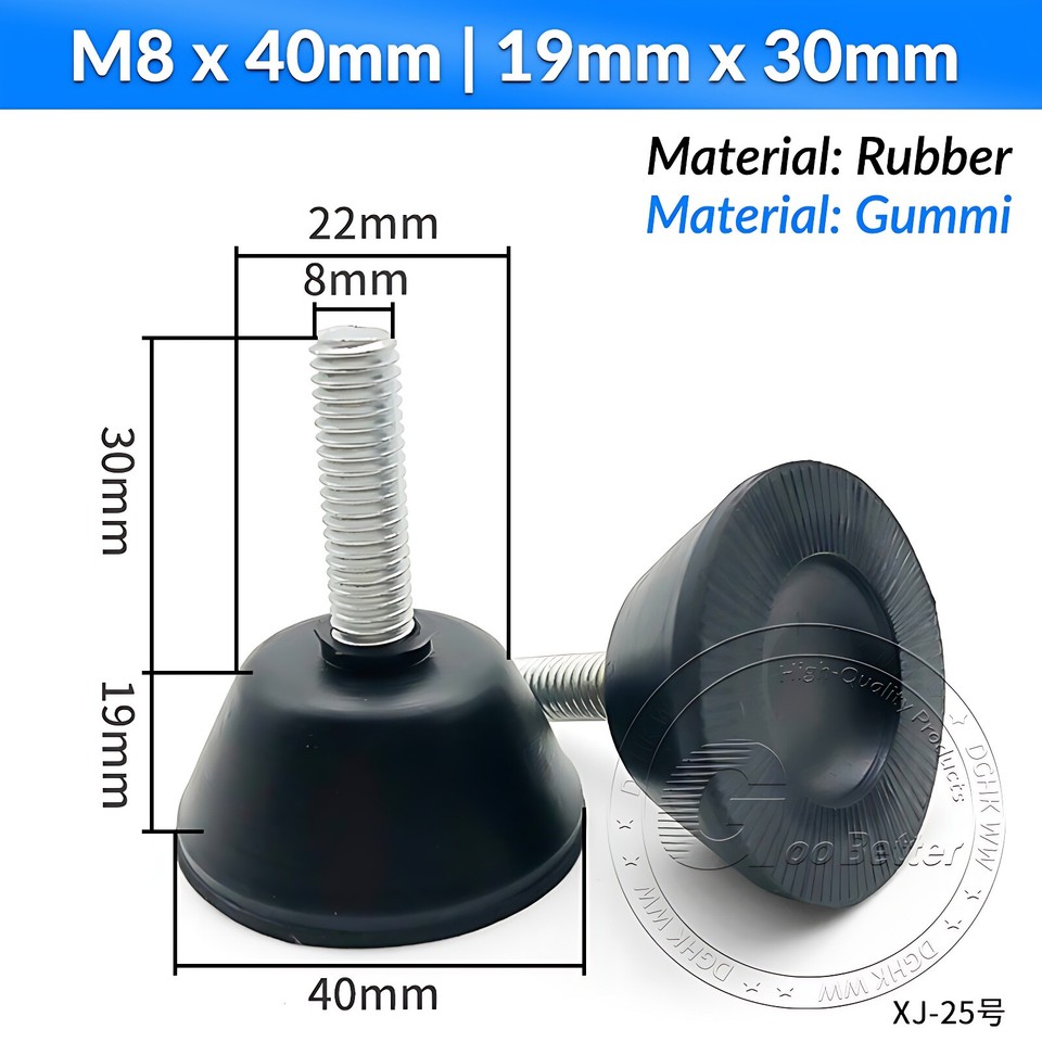 Rubber Adjustable Feet M6 M8 M10 Screw Leveling Table Foot Machine ...