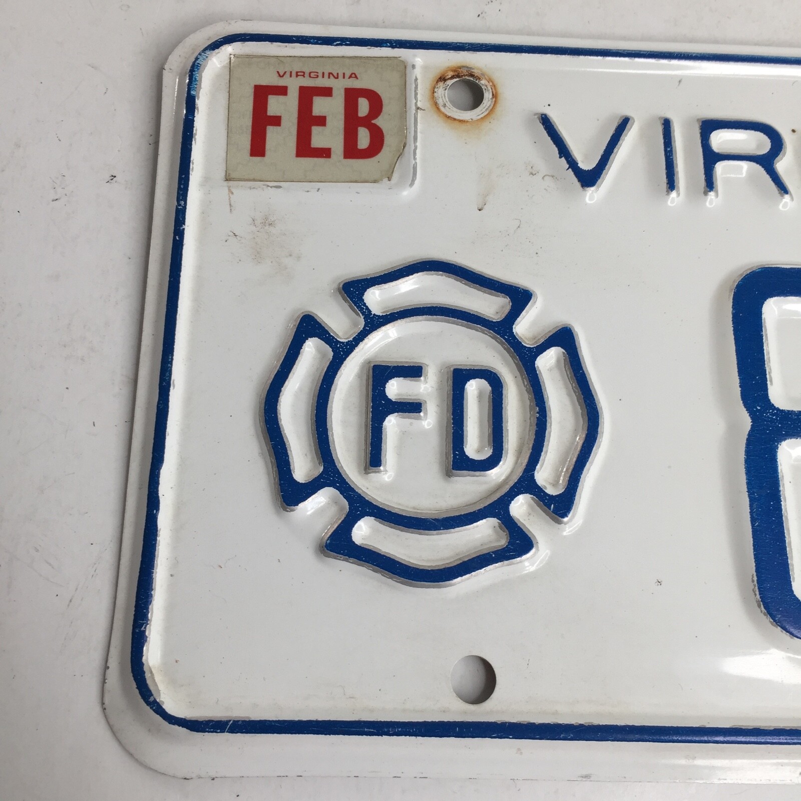Vintage 1979 Virginia Fire Department License Plate - Stamped FD Logo ...